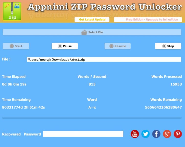 Appnimi ZIP Password Unlocker - Appnimi